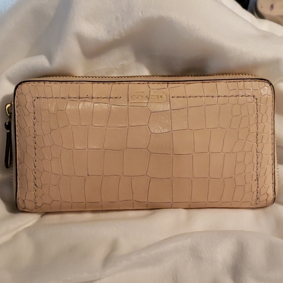 Coach | Bags | Coach Croc Embossed Leather Continental Wallet | Poshmark